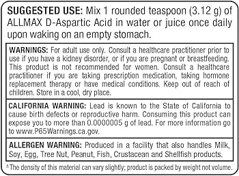 Allmax D-Aspartic Acid - Advanced Testosterone Support